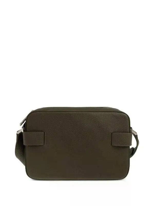 FERRAGAMO Gancini Pebbled Leather Messenger Bag
