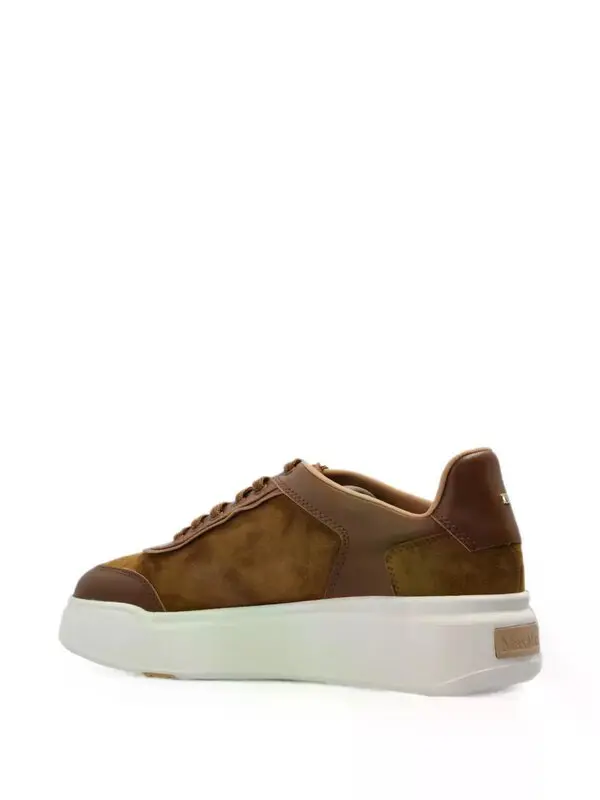 Max Mara Panelled Leather And Suede Sneakers