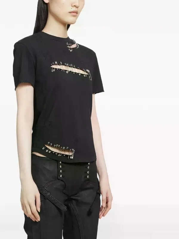 DILARA FINDIKOGLU Safety-pin Cut-out T-shirt