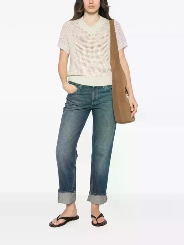 Peserico Sequin-embellished Open-knit Top - Neutrals