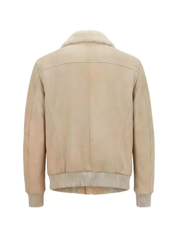 BARBA NAPOLI Shearling-collar Leather Jacket