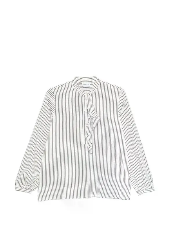 Marella Striped Ruffle Detail Shirt