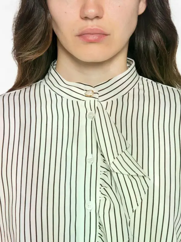 Marella Striped Ruffle Detail Shirt