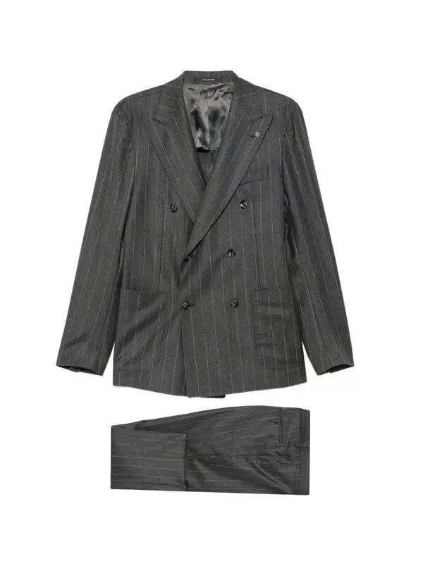 Tagliatore Stripe-pattern Double-breasted Suit - Grey