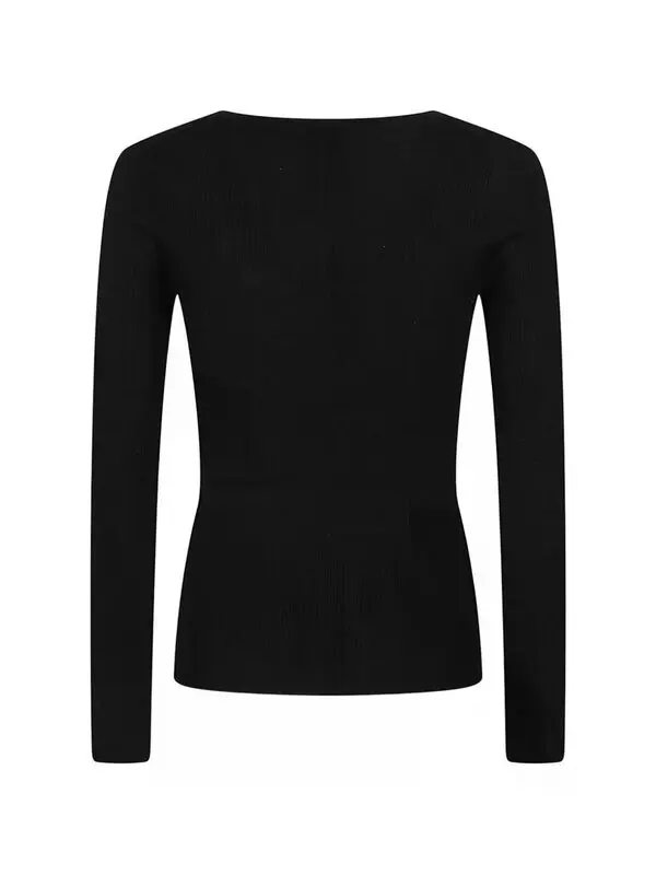P.a.r.o.s.h Ribbed Knit Scoop Neck Wool T-shirt