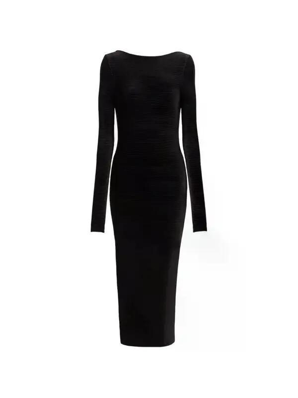 Balmain Long Velvet Dress - Black