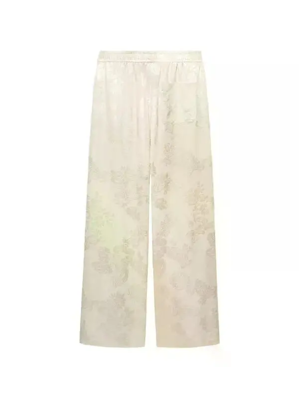 Shanghai Tang Floral Jacquard Wide-leg Trousers