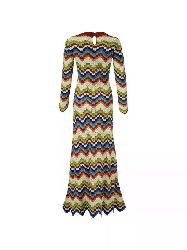 Escvdo Bahia Chevron-pattern Crochet Maxi Dress