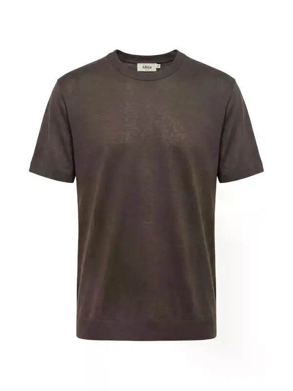 Altea Crew-neck Linen T-shirt - Brown