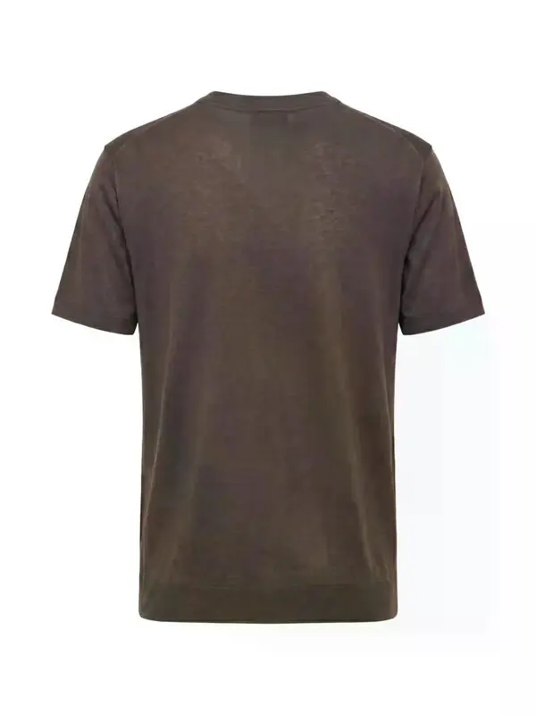 Altea Crew-neck Linen T-shirt - Brown