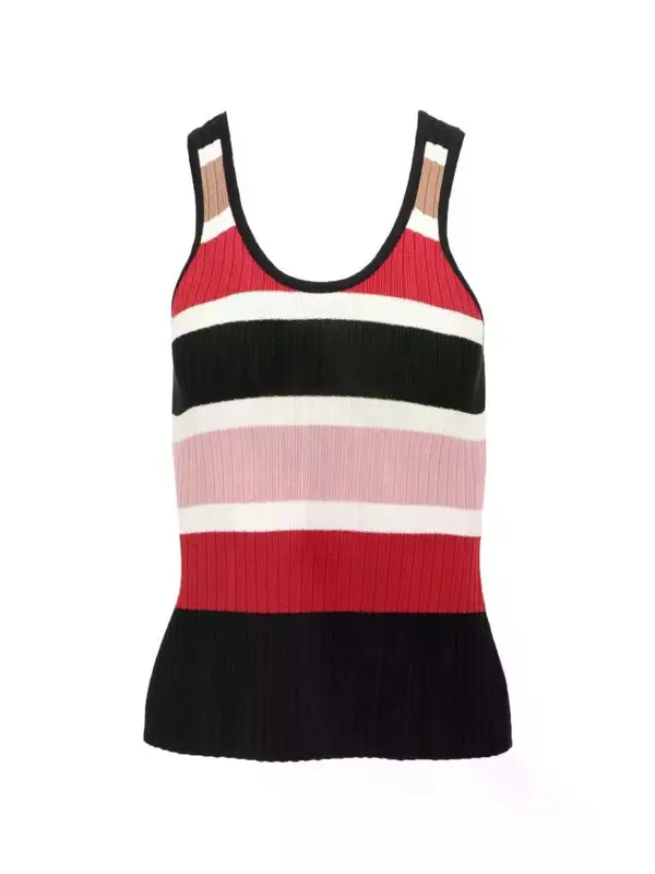 Isaia Striped Ribbed-knit Sleeveless Top