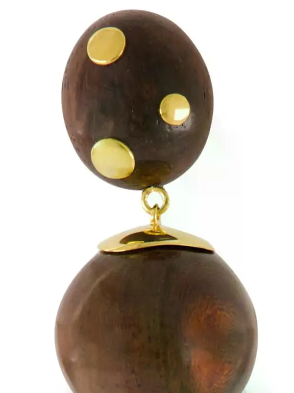 LIZZIE FORTUNATO Studded Wood Drop Earrings
