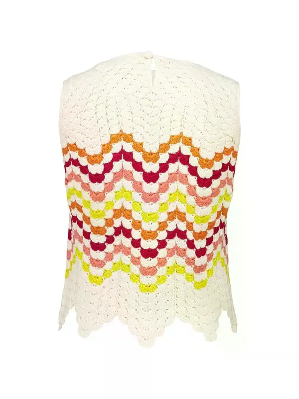 Escvdo Cuenca Crochet-knit Scalloped-hem Top