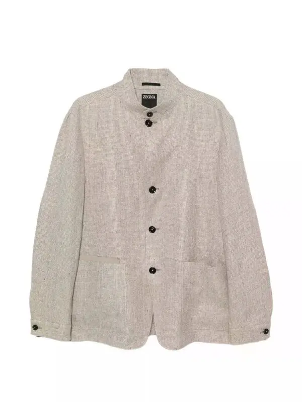 Zegna Button-up Linen Jacket