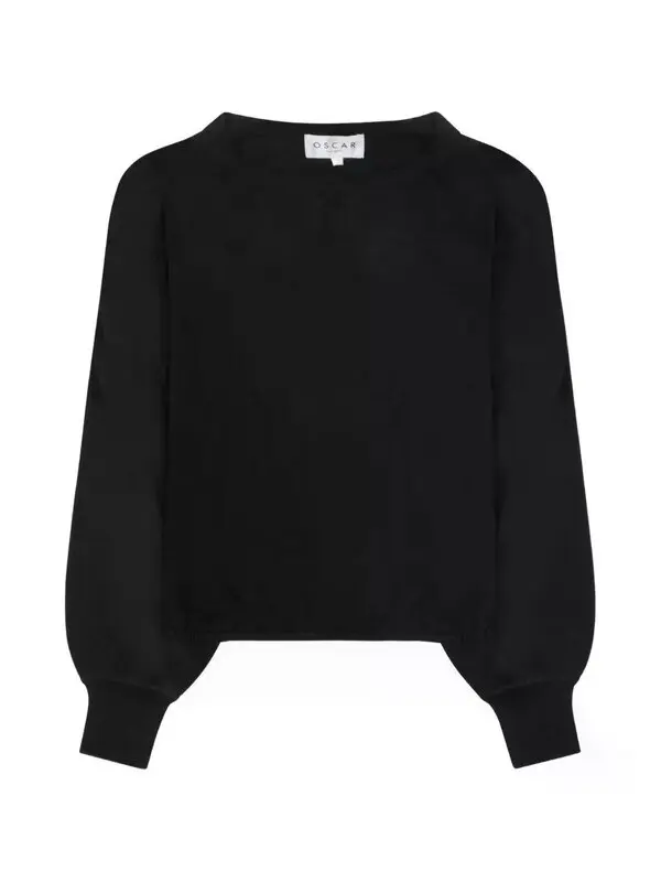 OSCAR THE COLLECTION Crew Neck Long Sleeve Sweater - Black