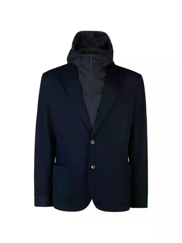 Sease Hooded Jersey Blazer With Layered Effect