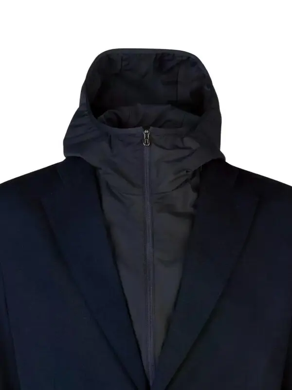 Sease Hooded Jersey Blazer With Layered Effect