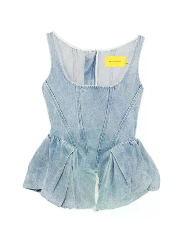 MARQUES' ALMEIDA Corset Top With Peplum Hem - Blue