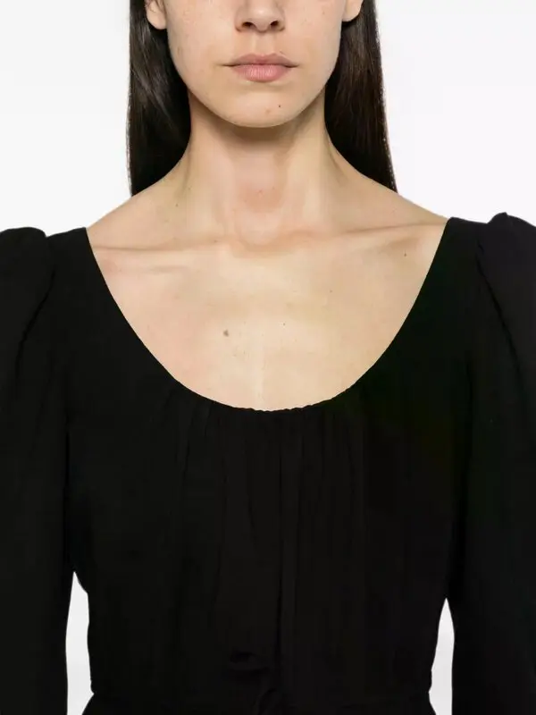 Alessandra Rich Ruffle-trim Scoop-neck Midi Dress