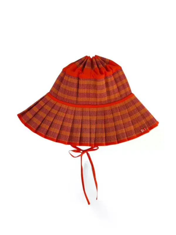 Lorna Murray Capri Check-pattern Pleated Hat