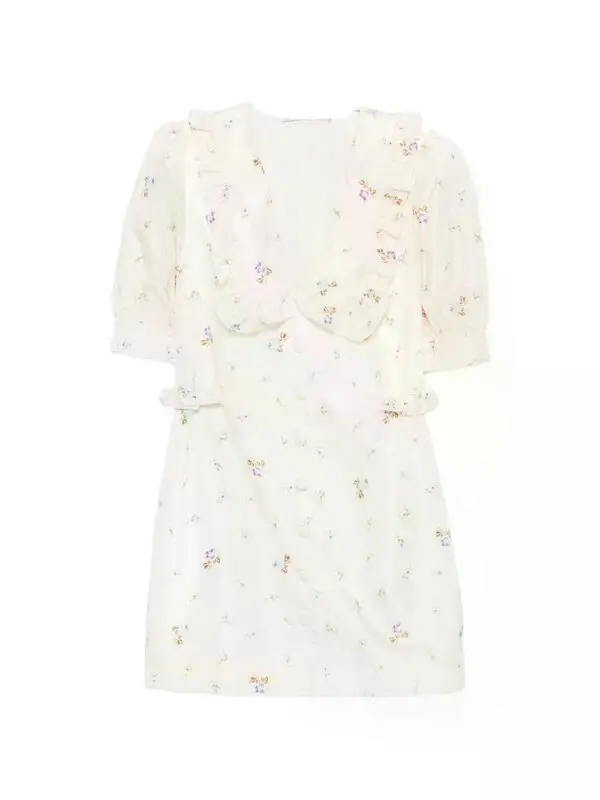 Alessandra Rich Floral-print Mini Dress - Neutrals