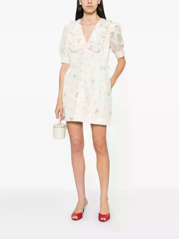 Alessandra Rich Floral Print Mini Dress