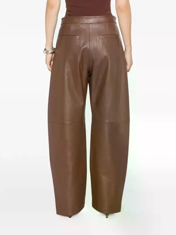 Sportmax Leather Trousers With Press-stud Detailing