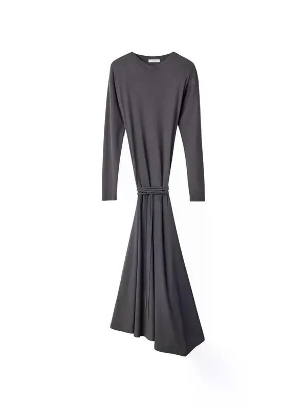 LEMAIRE Fluid Long-sleeve Dress In Silky Jersey Crepe - Grey
