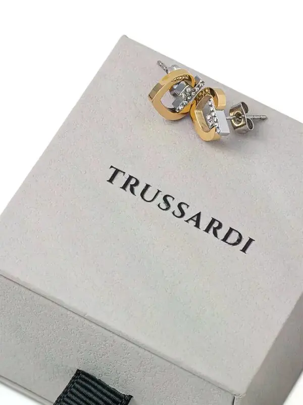 TRUSSARDI Crystal-embellished Heart Earrings - Gold