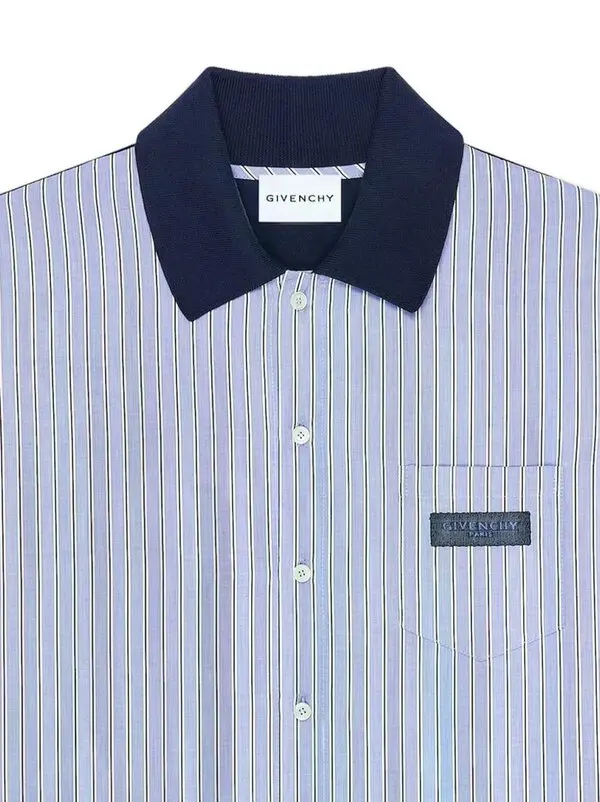 Givenchy Striped Shirt In Cotton With Paris Gros Grain - Blue