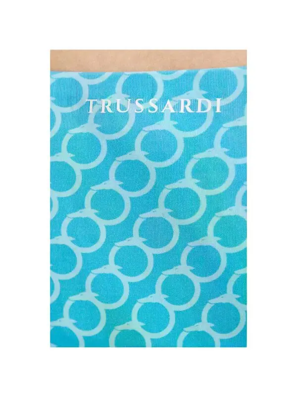 TRUSSARDI Monogram-print Ring-detail Bikini Bottoms - Blue