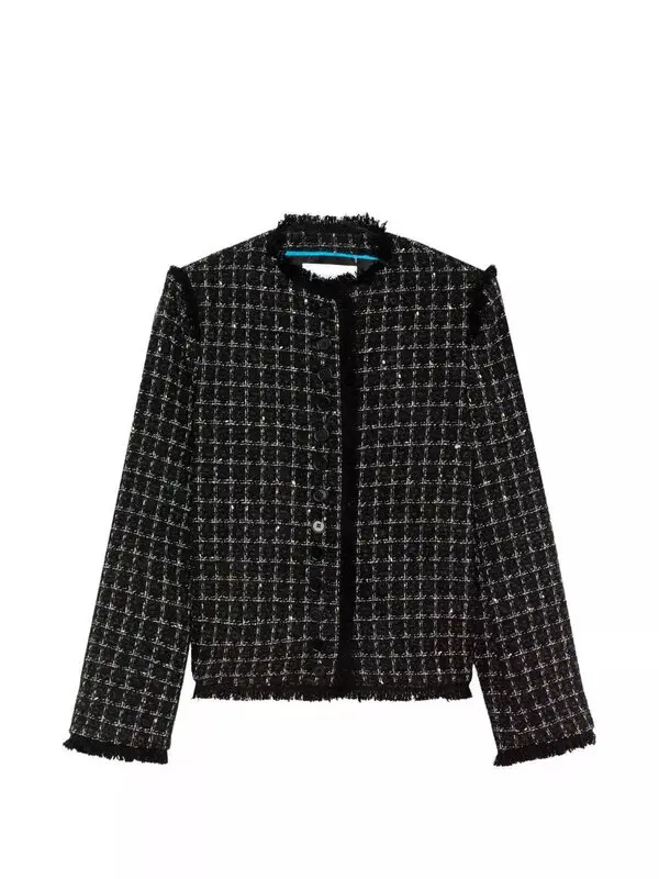 MSGM Bouclé-tweed Frayed Jacket