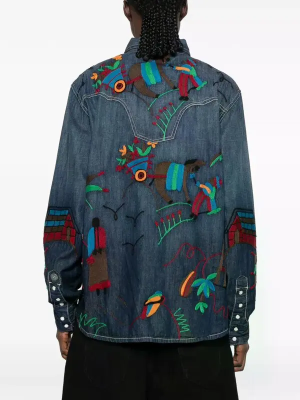 ANTIK DENIM Embroidered Denim Shirt