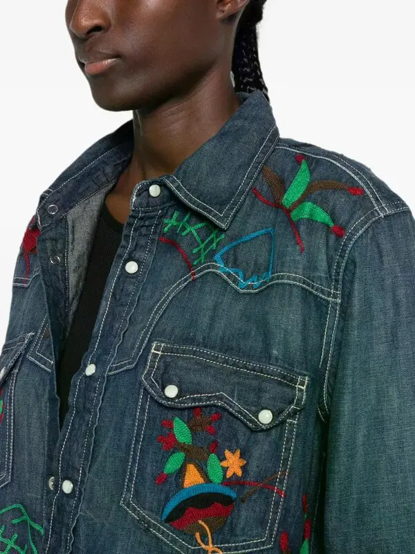 ANTIK DENIM Embroidered Denim Shirt
