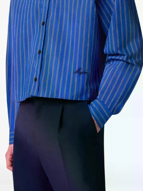 MSGM Vertical-stripe Cropped Shirt