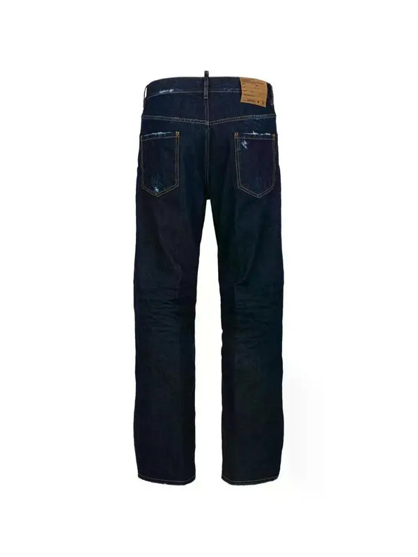 Dsquared2 Distressed Logo-tag Jeans - Blue