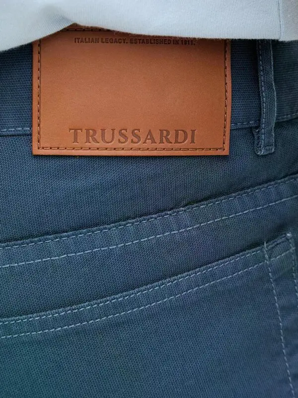 TRUSSARDI Logo-patch Straight-leg Trousers