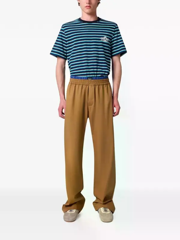 MSGM Layered-waistband Straight-leg Trousers