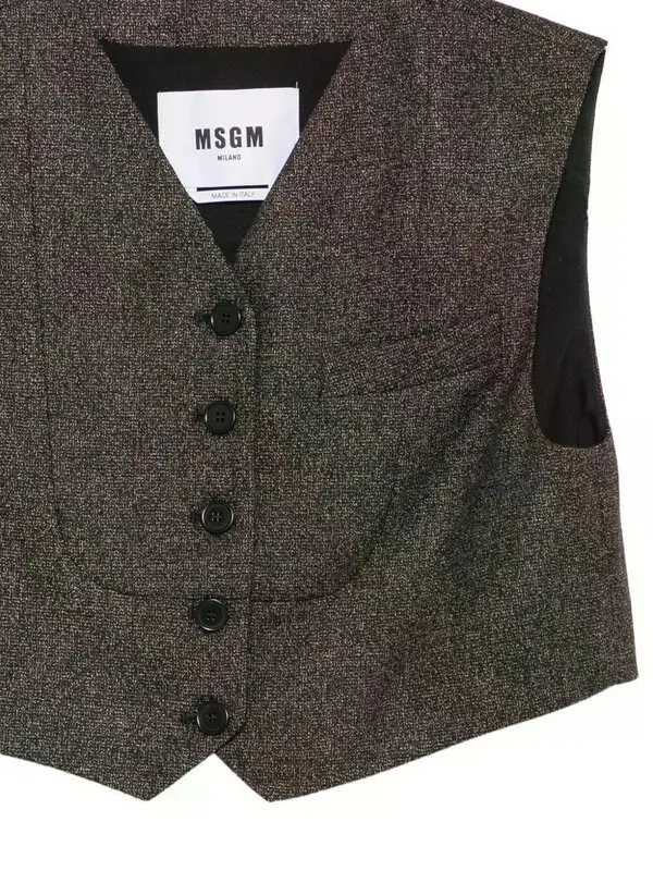 MSGM Cropped Button-up Waistcoat