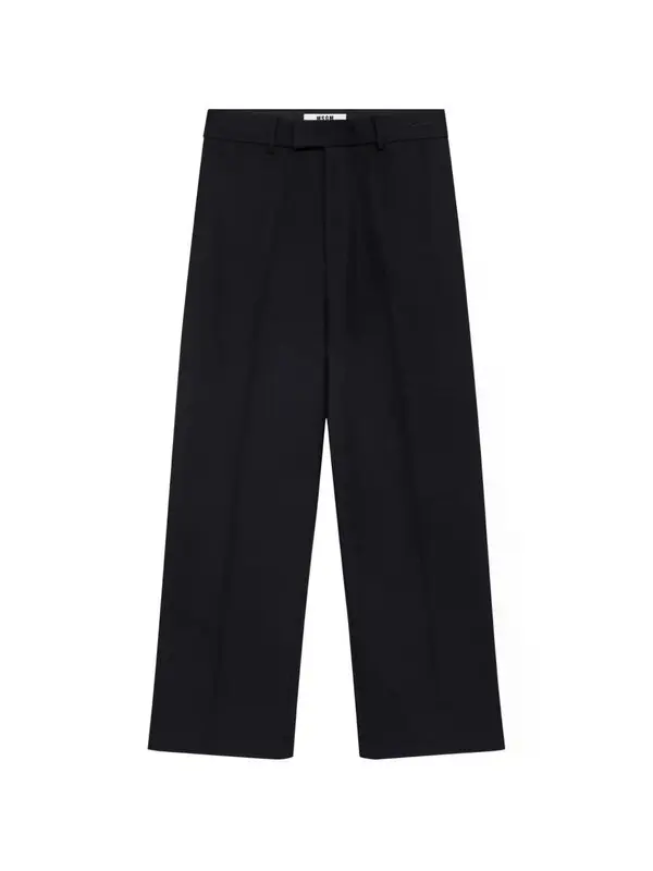 MSGM Logo-embroidered Pressed-crease Trousers