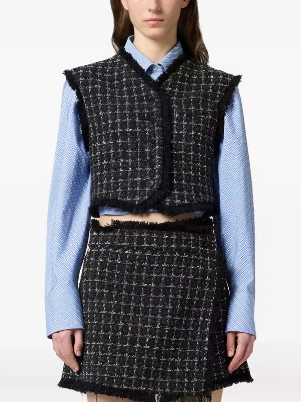 MSGM Bouclé Frayed Jacket