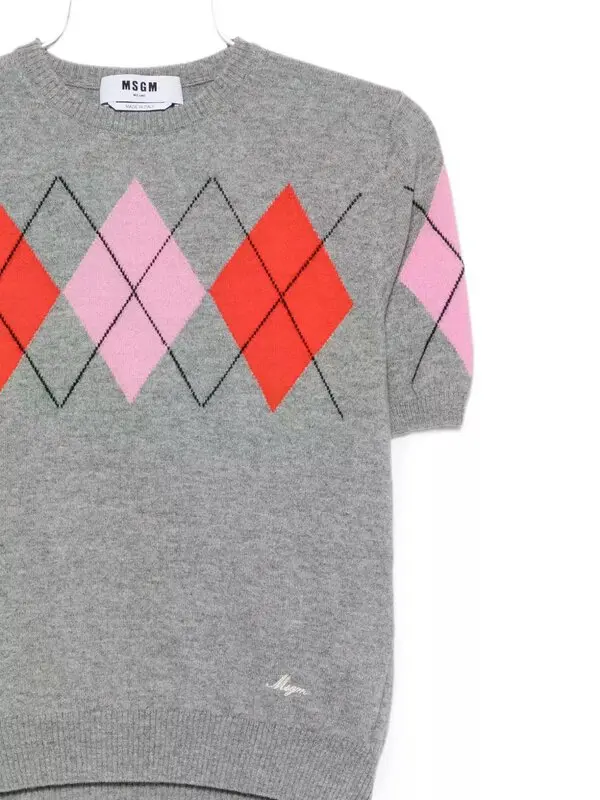MSGM Argyle-pattern Short-sleeve T-shirt