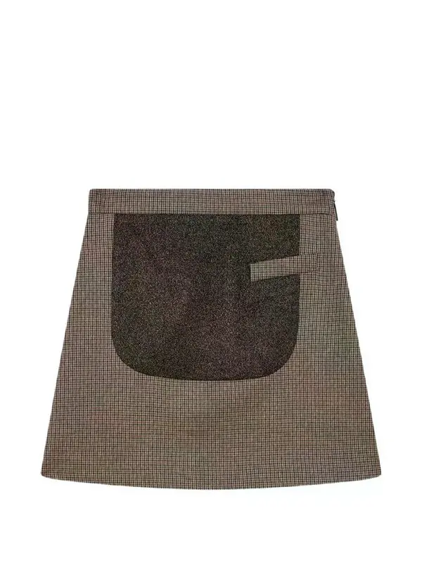 MSGM Houndstooth-pattern Patch-detail Mini Skirt