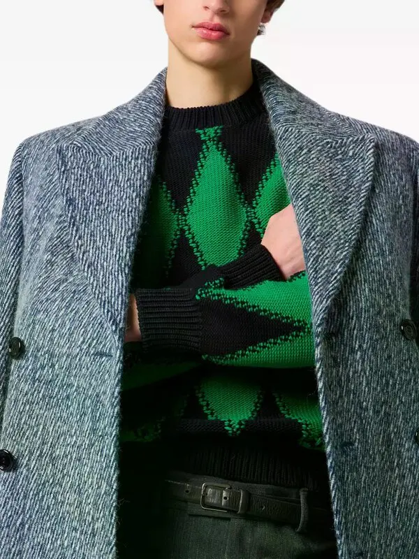 MSGM Double-breasted Marl-effect Coat