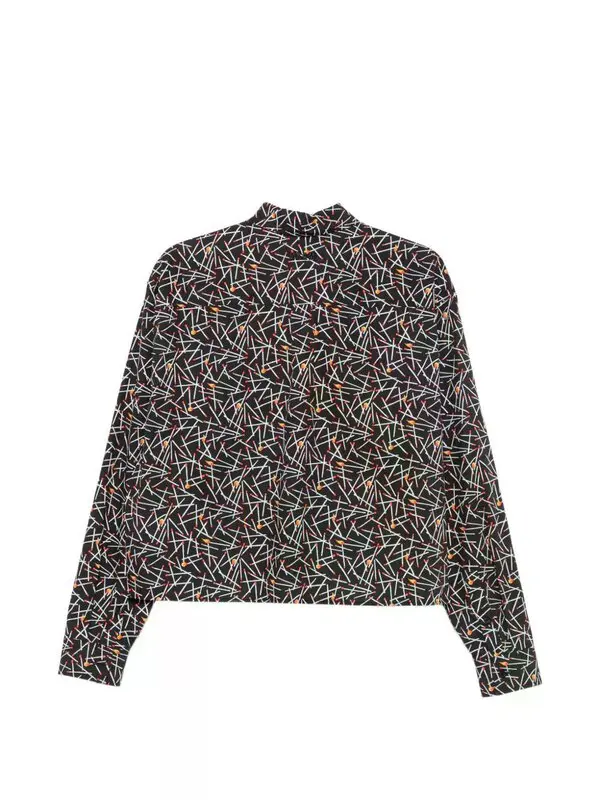 MSGM Matchstick-print Cropped Shirt