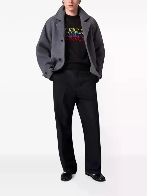 MSGM Slogan-intarsia Crew-neck Sweater