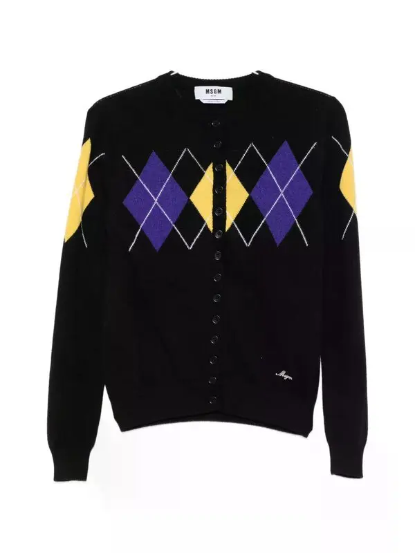 MSGM Argyle-intarsia Button-up Cardigan