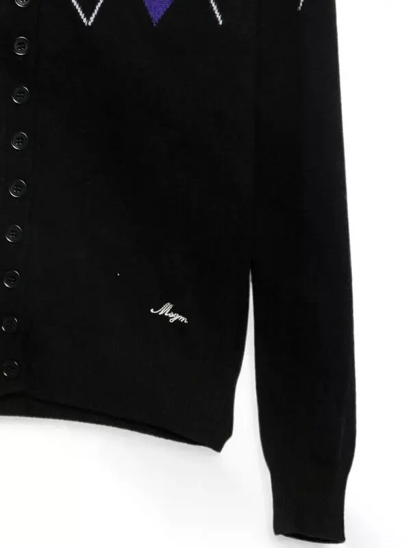 MSGM Argyle-intarsia Button-up Cardigan