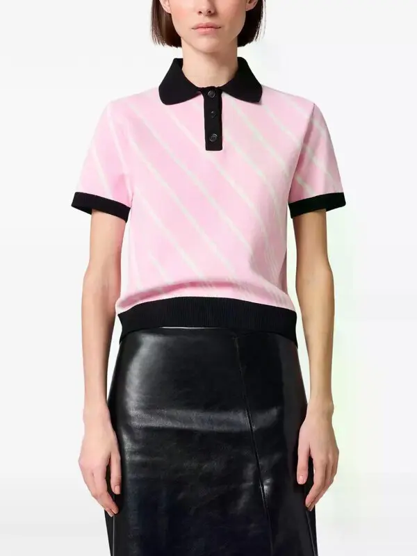MSGM Diagonal-stripe Polo Shirt