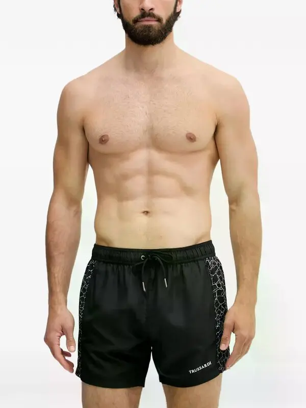 TRUSSARDI Logo-print Drawstring-waist Swim Shorts
